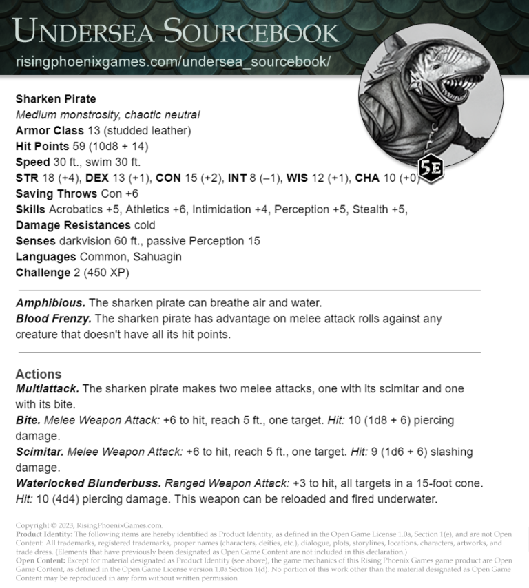 Pirate Sharks in D&D: Swim with Sharken - Rising Phoenix Games